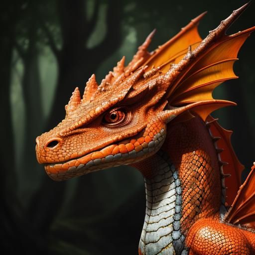 Young orange dragon - AI Generated Artwork - NightCafe Creator