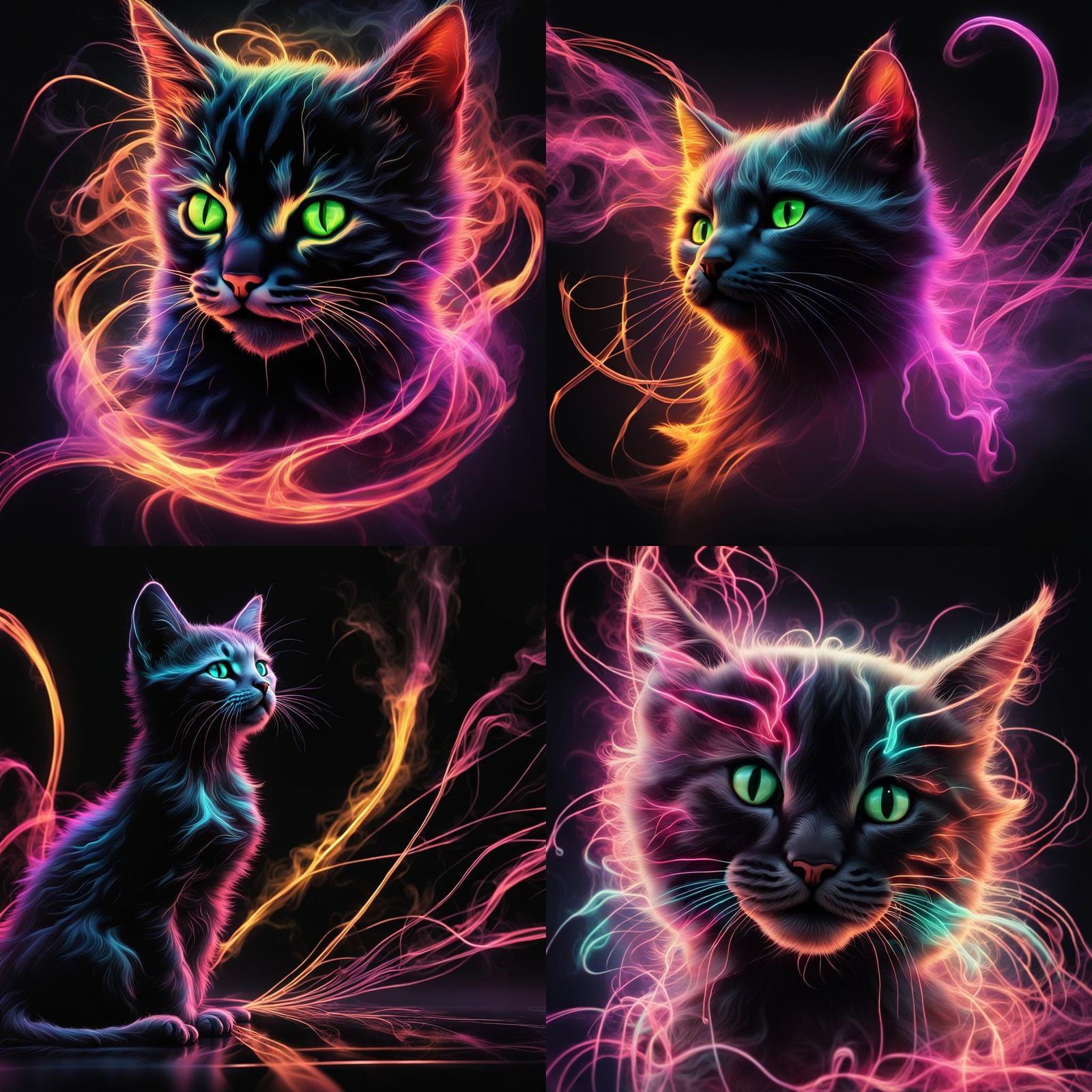 Neon Kittens - AI Generated Artwork - NightCafe Creator
