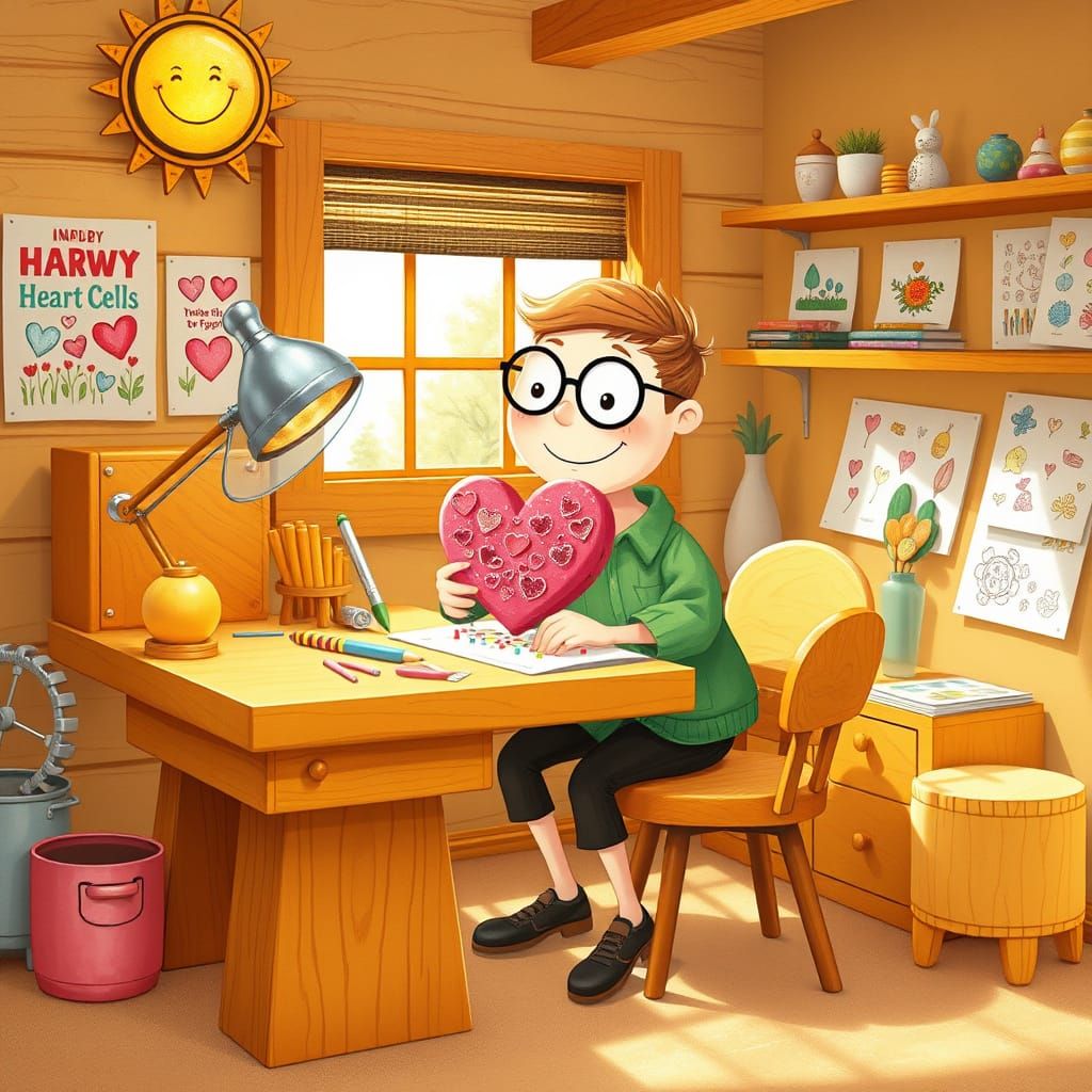 Whimsical Inventor Creates Happy Heart Helper in S... - AI Art