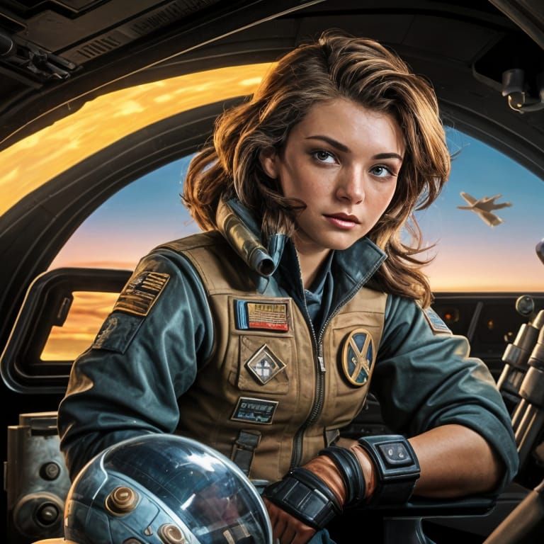 Star Wars Smuggler Pilot Descending to Planet - AI Art