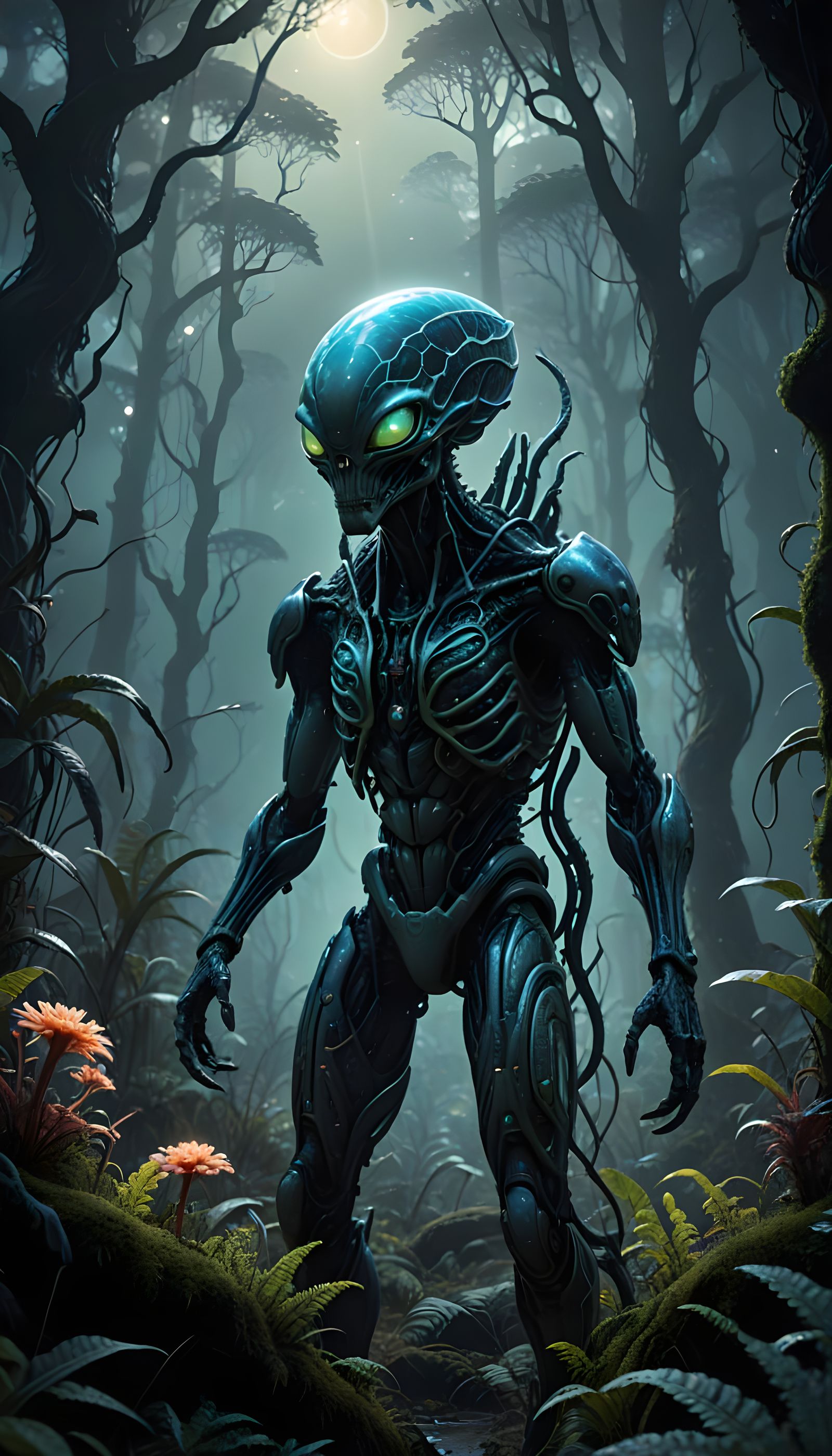 Ethereal Alien Landscape in Vibrant Colors - AI Art