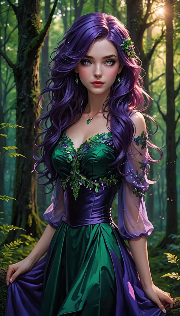 "Violet Beauty in the Sunlit Tangle" - AI Generated Artwork - NightCafe ...