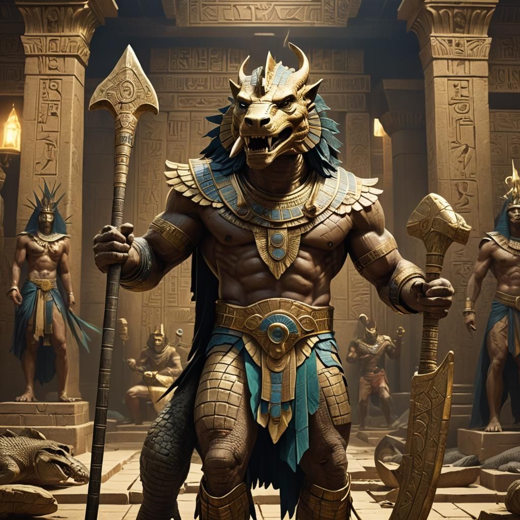 Ancient Egyptian god Sobek - AI Generated Artwork - NightCafe Creator