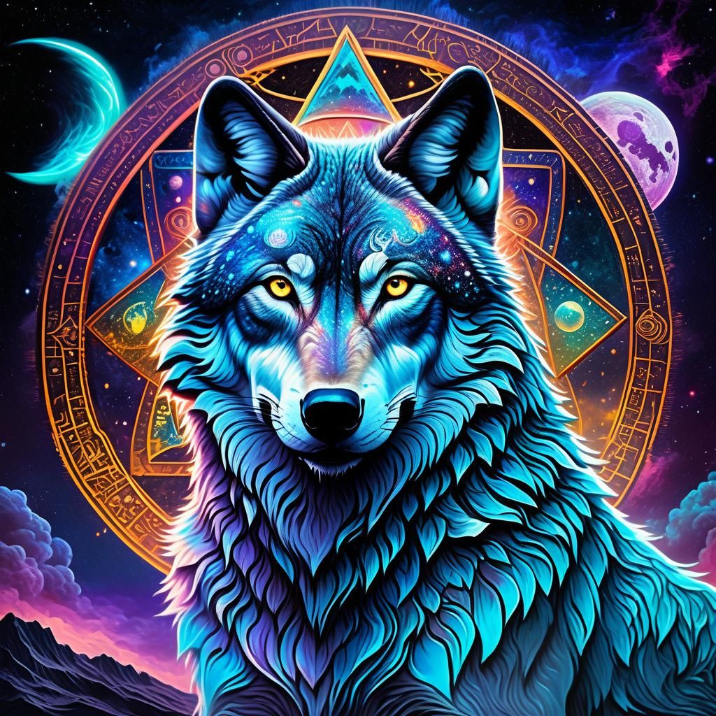 Cosmic Wolf - AI Generated Artwork - NightCafe Creator