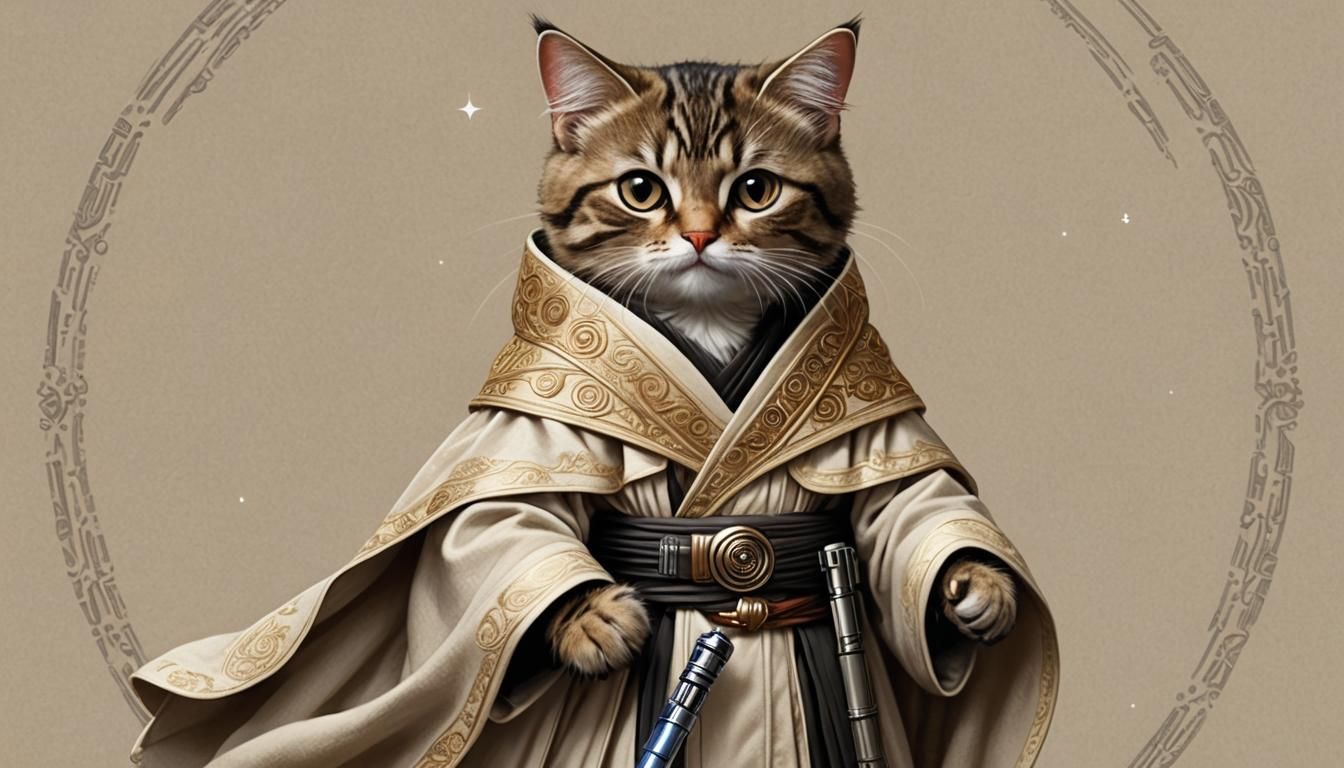 cat Jedi - AI Generated Artwork - NightCafe Creator