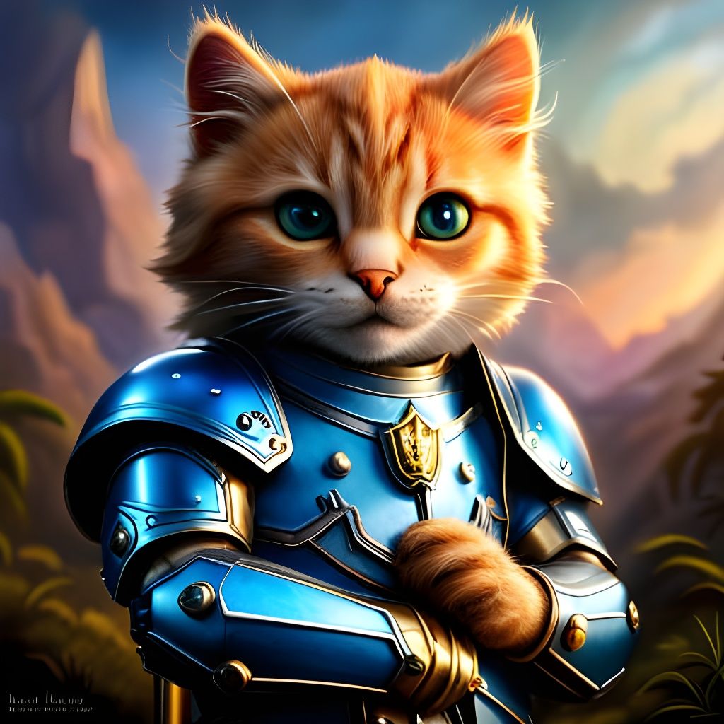 Cat knight's best weapon is his cuteness! - AI Generated Artwork ...