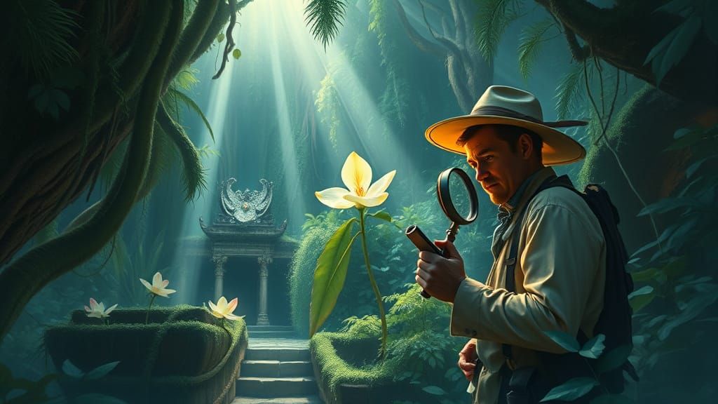 Victorian Botanist Discovers Glowing Bioluminescen... - AI Art