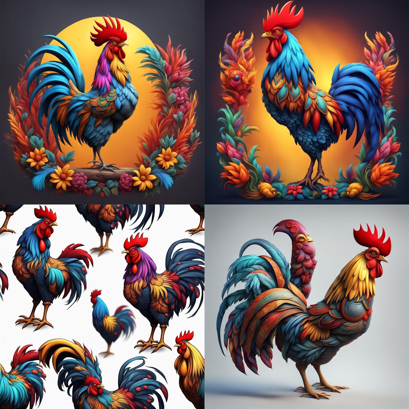 Guatemalan colorful rooster clip art - AI Generated Artwork - NightCafe ...