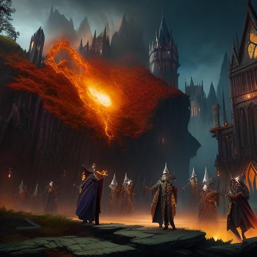 Apprentice wizard school students learning magic - AI Generated Artwork ...