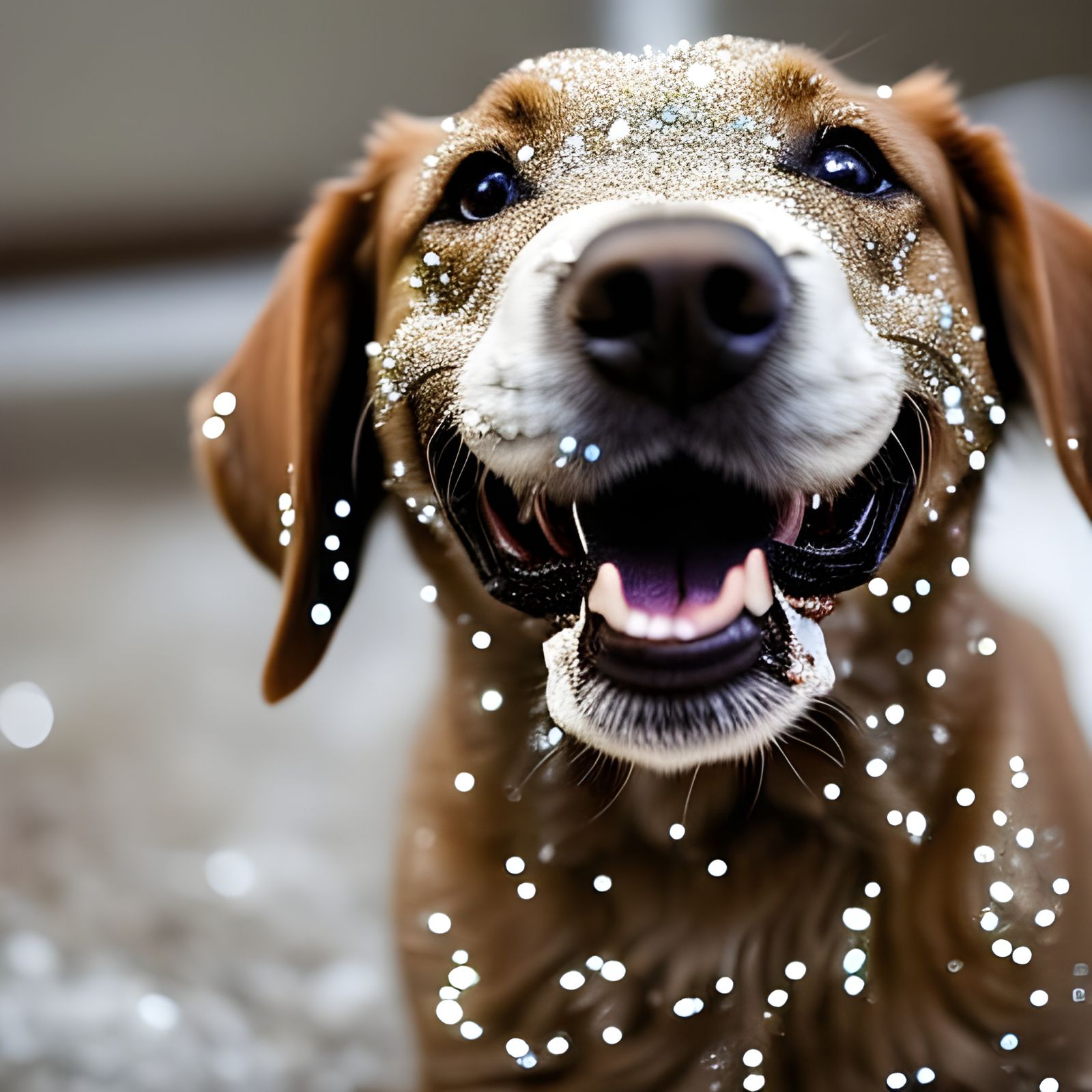 A smiley puppy covered in glitter - AI Generated Artwork - NightCafe ...