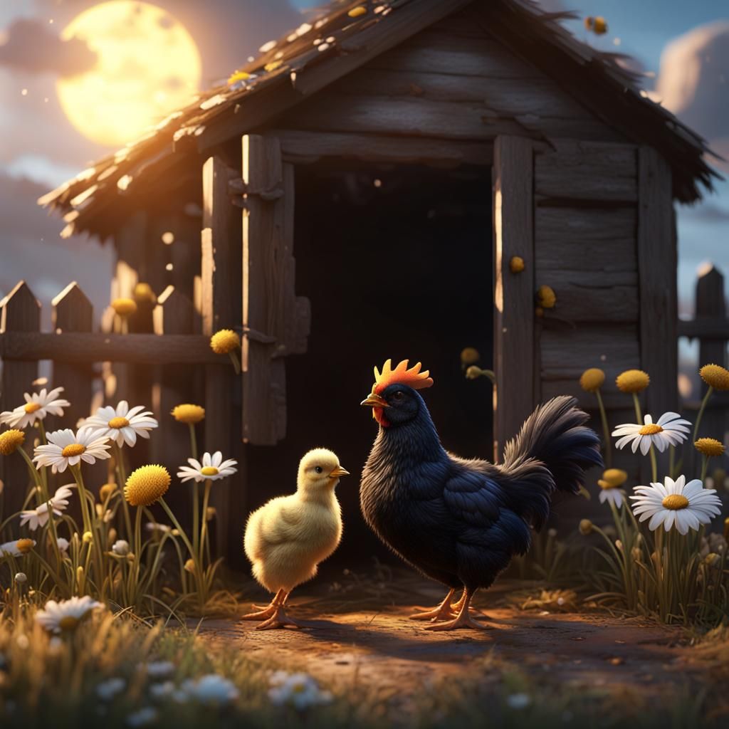 baby chicks, young and old - AI Generated Artwork - NightCafe Creator