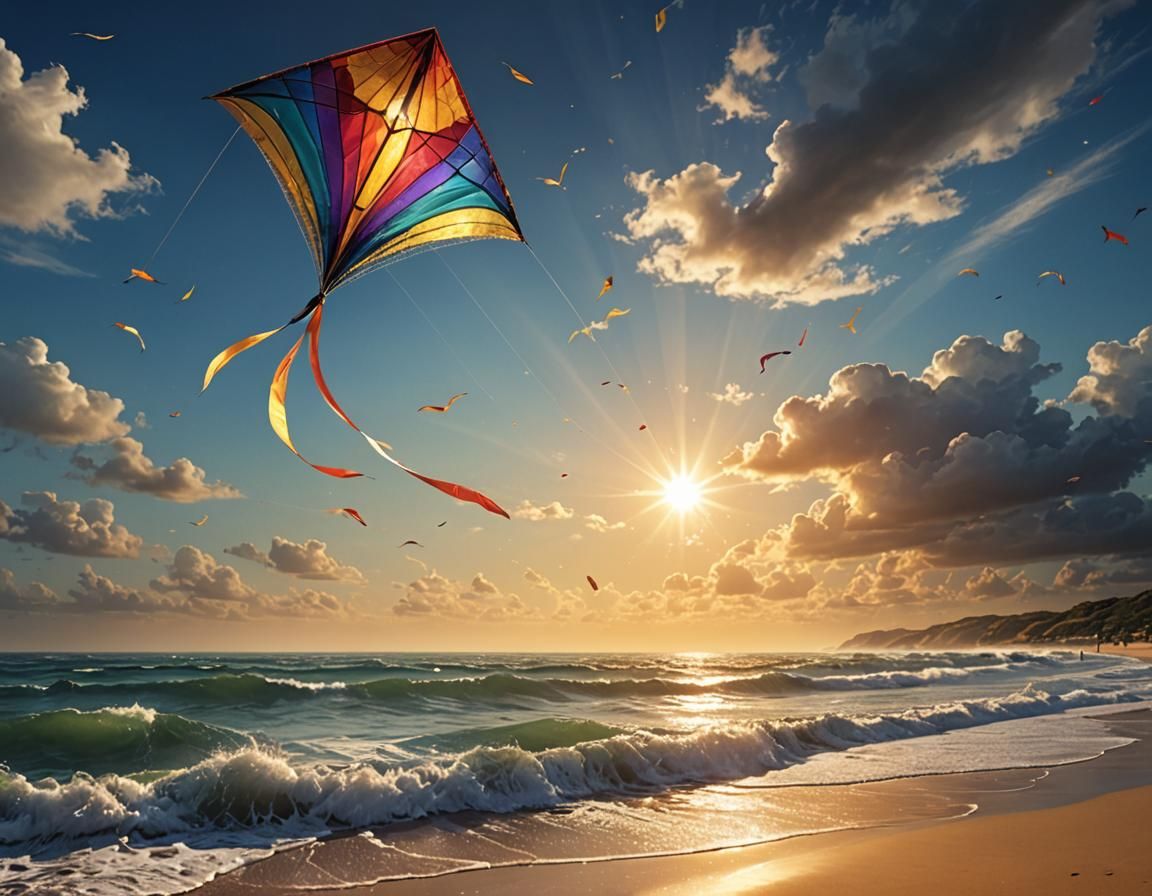 Beach kite - AI Generated Artwork - NightCafe Creator