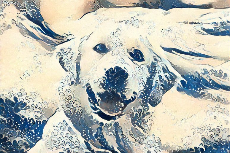 Japanese Wave dog - AI Generated Artwork - NightCafe Creator