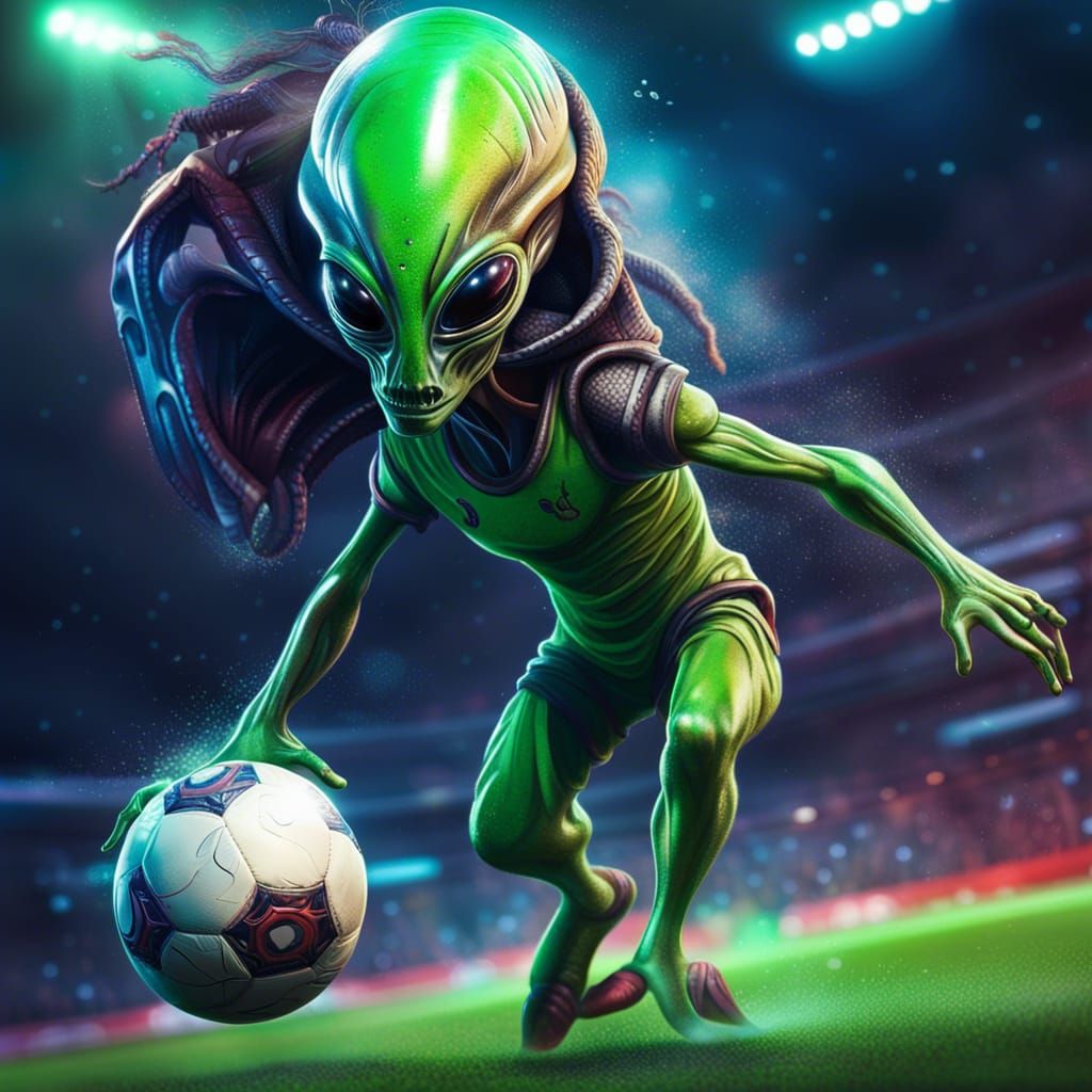 Alien as a professional soccer player - AI Generated Artwork ...