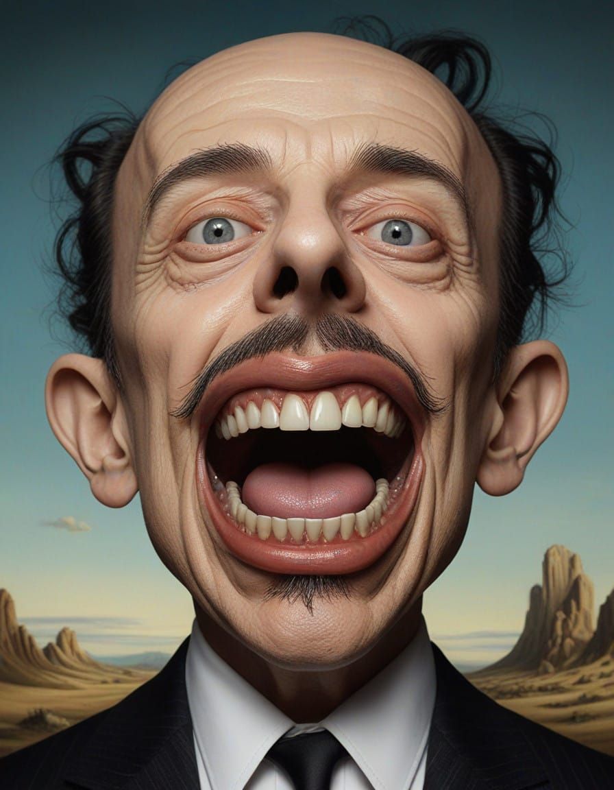 Surrealistic TV Mouth Portrait in Melty Cyberpunk ... - AI Art