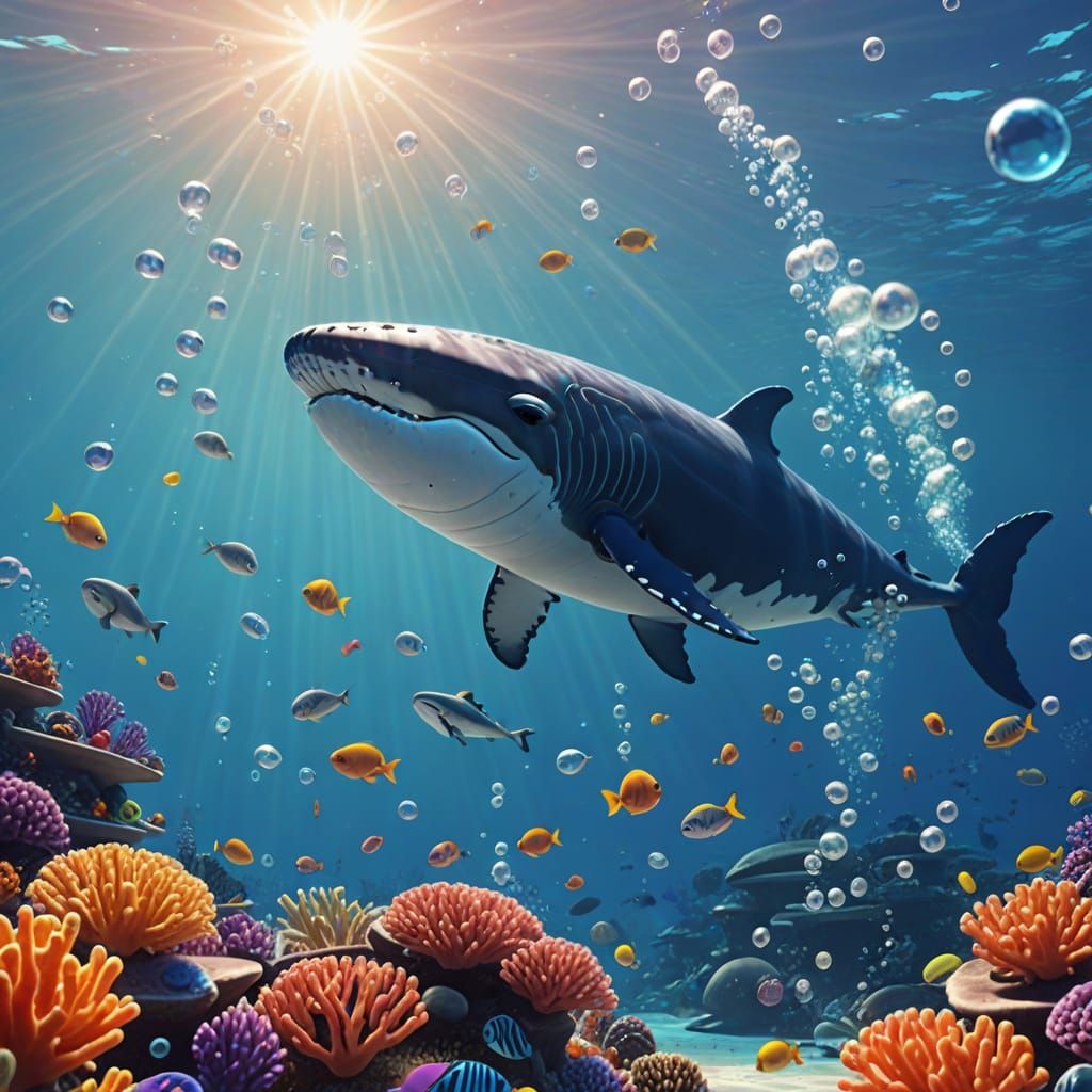 Whale Shark - Silly Underwater Chase in Vibrant Cartoon Styl...