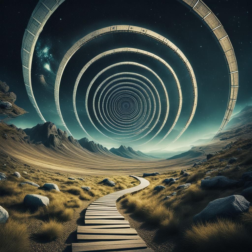 A Spiral path, infinite, through time and space - AI Generated Artwork ...