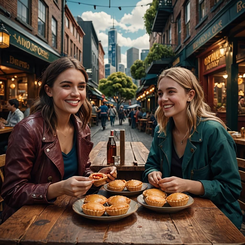 Eating... Meat Pies in Sydney - AI Generated Artwork - NightCafe Creator