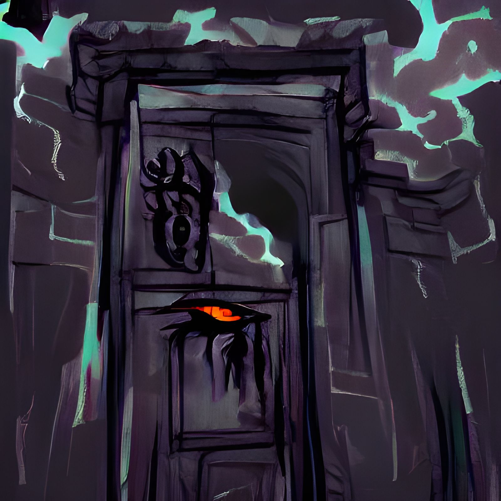 large ominous ancient blackstone door - AI Generated Artwork ...
