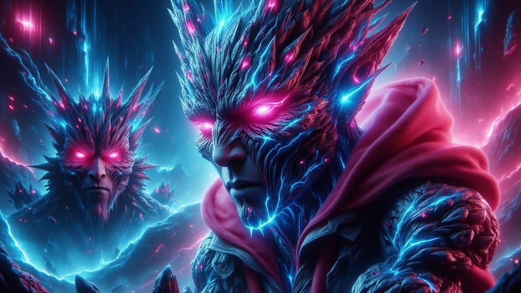 Alien Wrestler in Vibrant Lucha Libre Style - AI Art