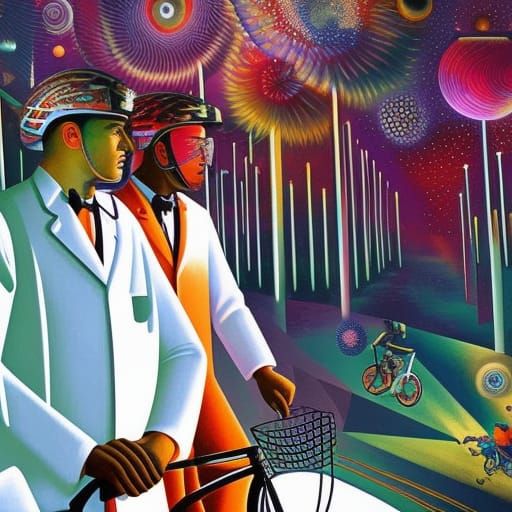 Albert Hofmann Riding his Bike Home. 1943 - AI Generated Artwork ...