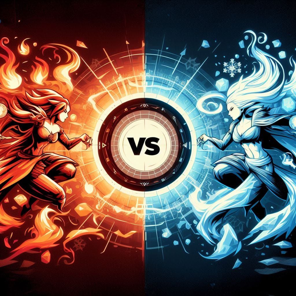 Fire vs. Ice - AI Generated Artwork - NightCafe Creator