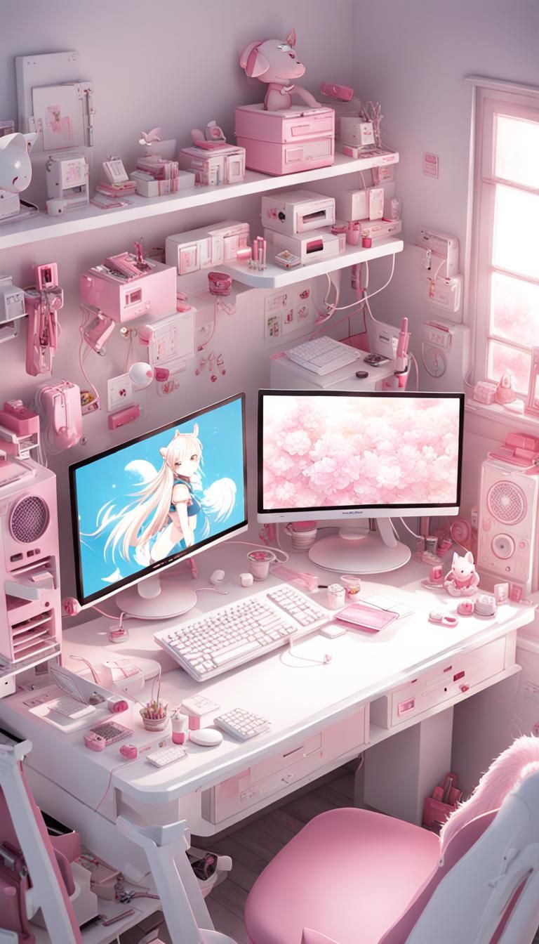 Gaming PC setup - AI Generated Artwork - NightCafe Creator