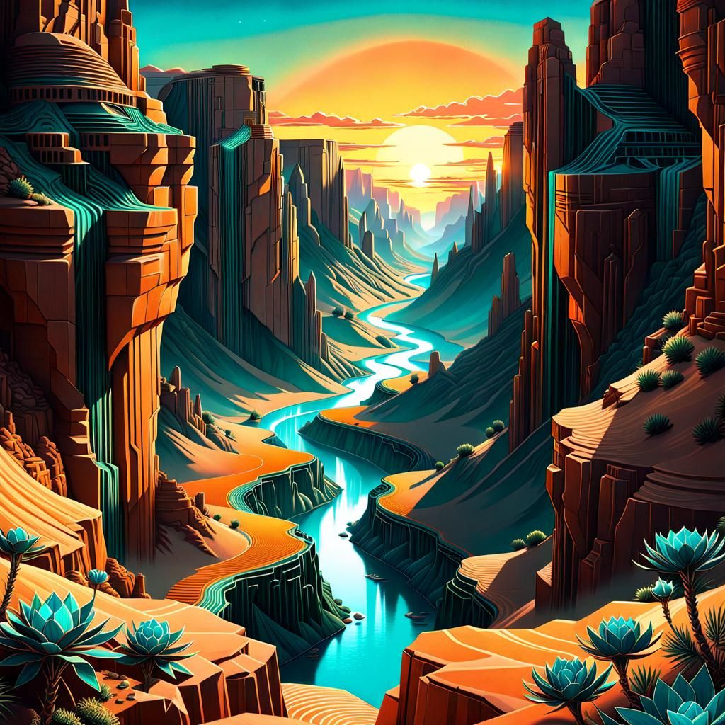 Canyon - AI Generated Artwork - NightCafe Creator