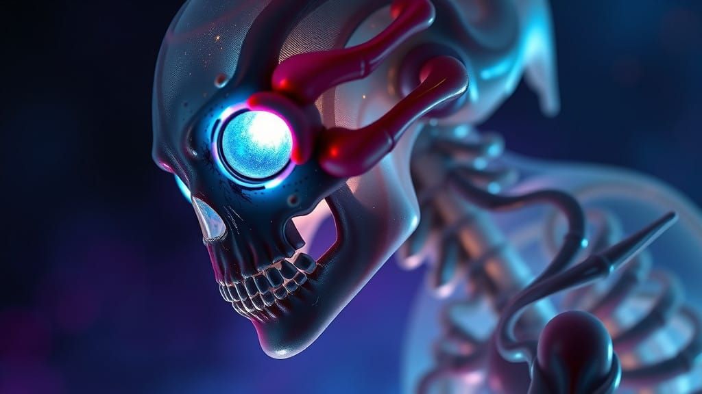 Glowing Death Creature of Dark Fantasy - AI Art