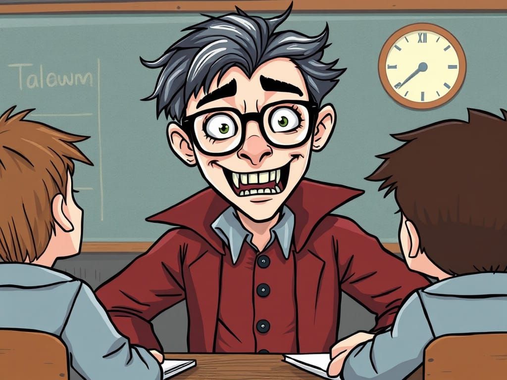 concept art - Vampire Teacher in a 5th Grade Class