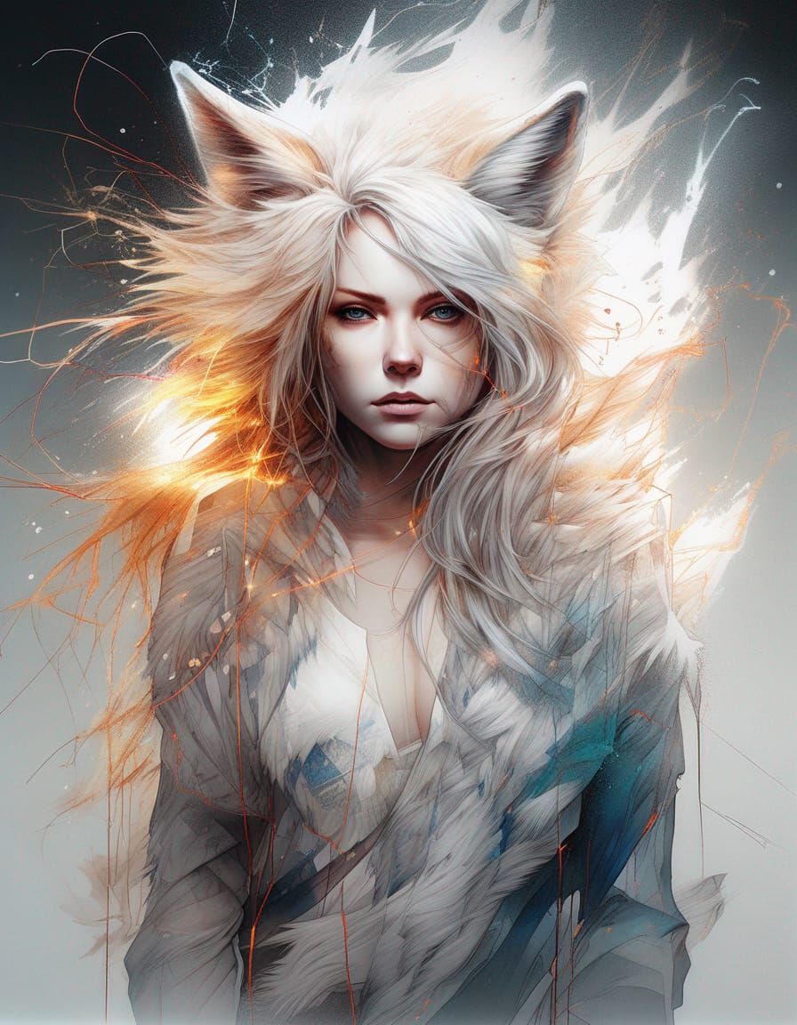 Lightning Fox Deity - AI Generated Artwork - NightCafe Creator
