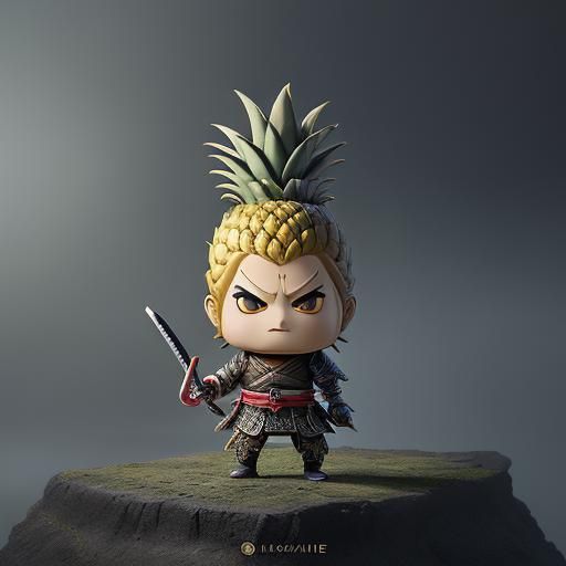 chibi samurai pineapple - AI Generated Artwork - NightCafe Creator