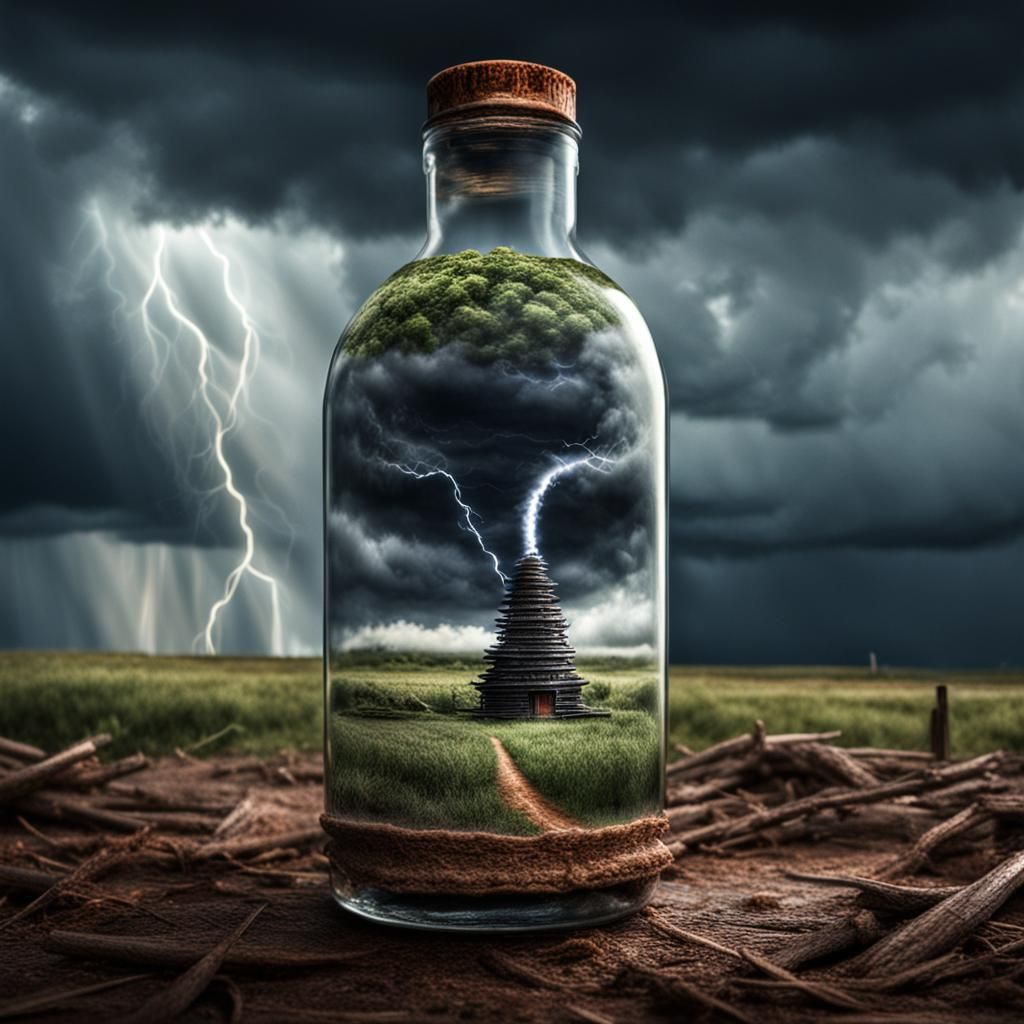 tornado in a bottle - AI Generated Artwork - NightCafe Creator