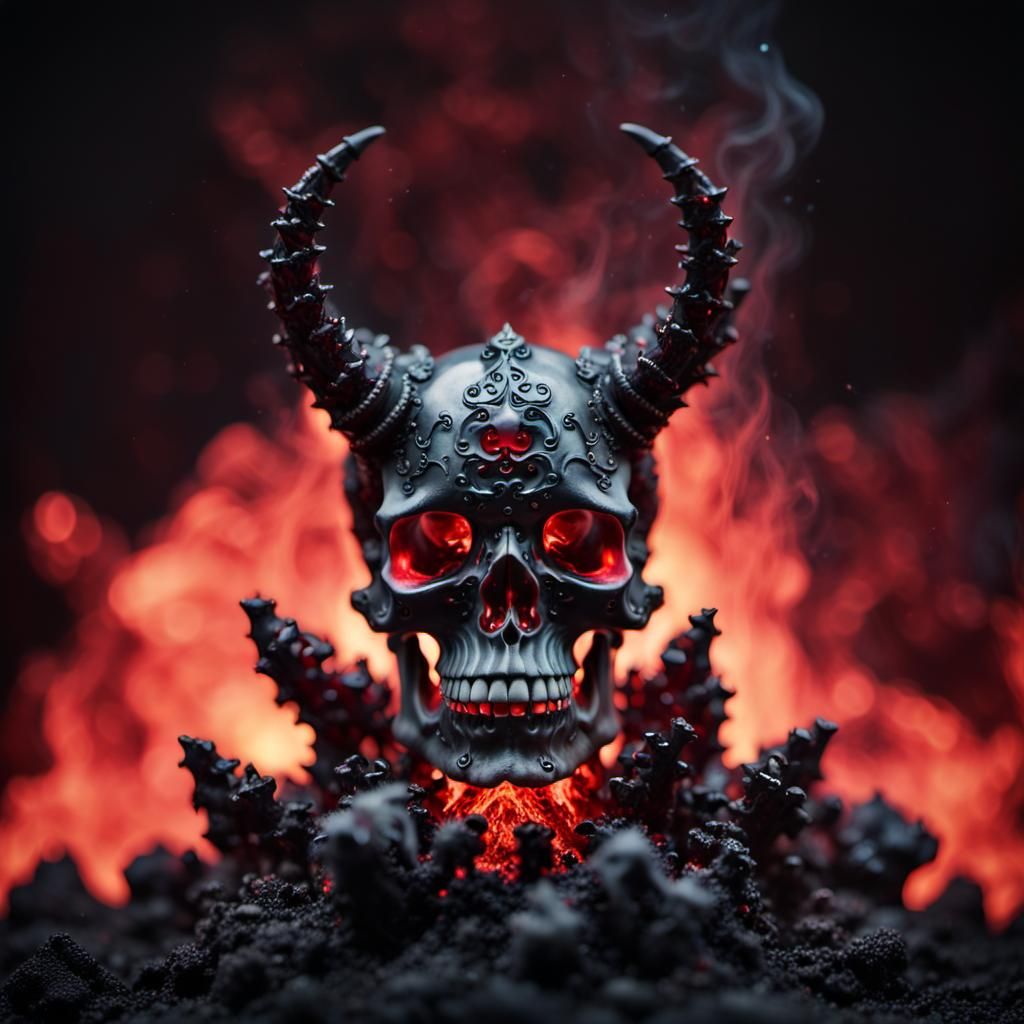 Demonic skull - AI Generated Artwork - NightCafe Creator