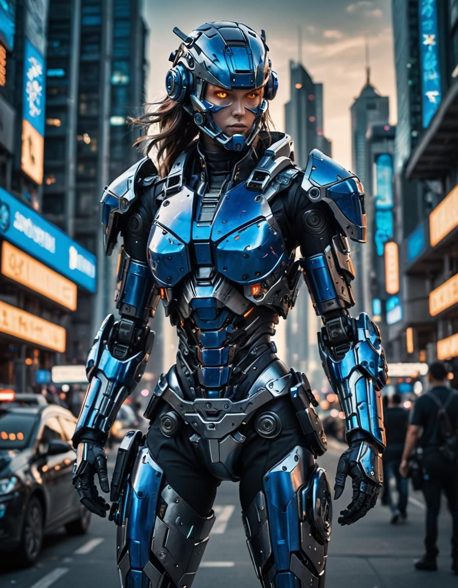 GAI Urban Battle Cyborg ♠️ - AI Generated Artwork - NightCafe Creator