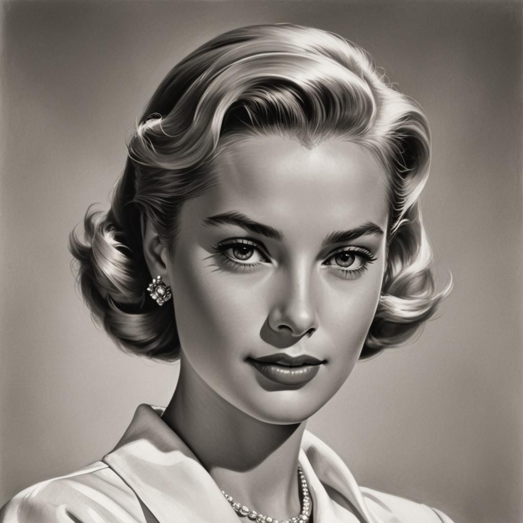 Portrait of Grace Kelly - AI Generated Artwork - NightCafe Creator
