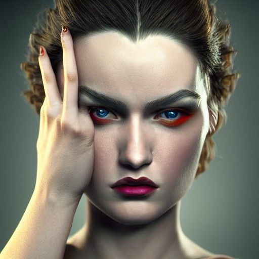 Angry Young woman, 1 - AI Generated Artwork - NightCafe Creator