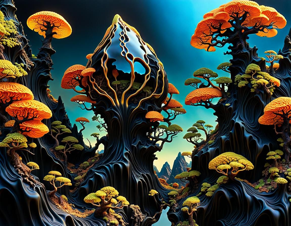 Alien Planet Landscape 2 (Real Cartoon) 4:3 - AI Generated Artwork ...