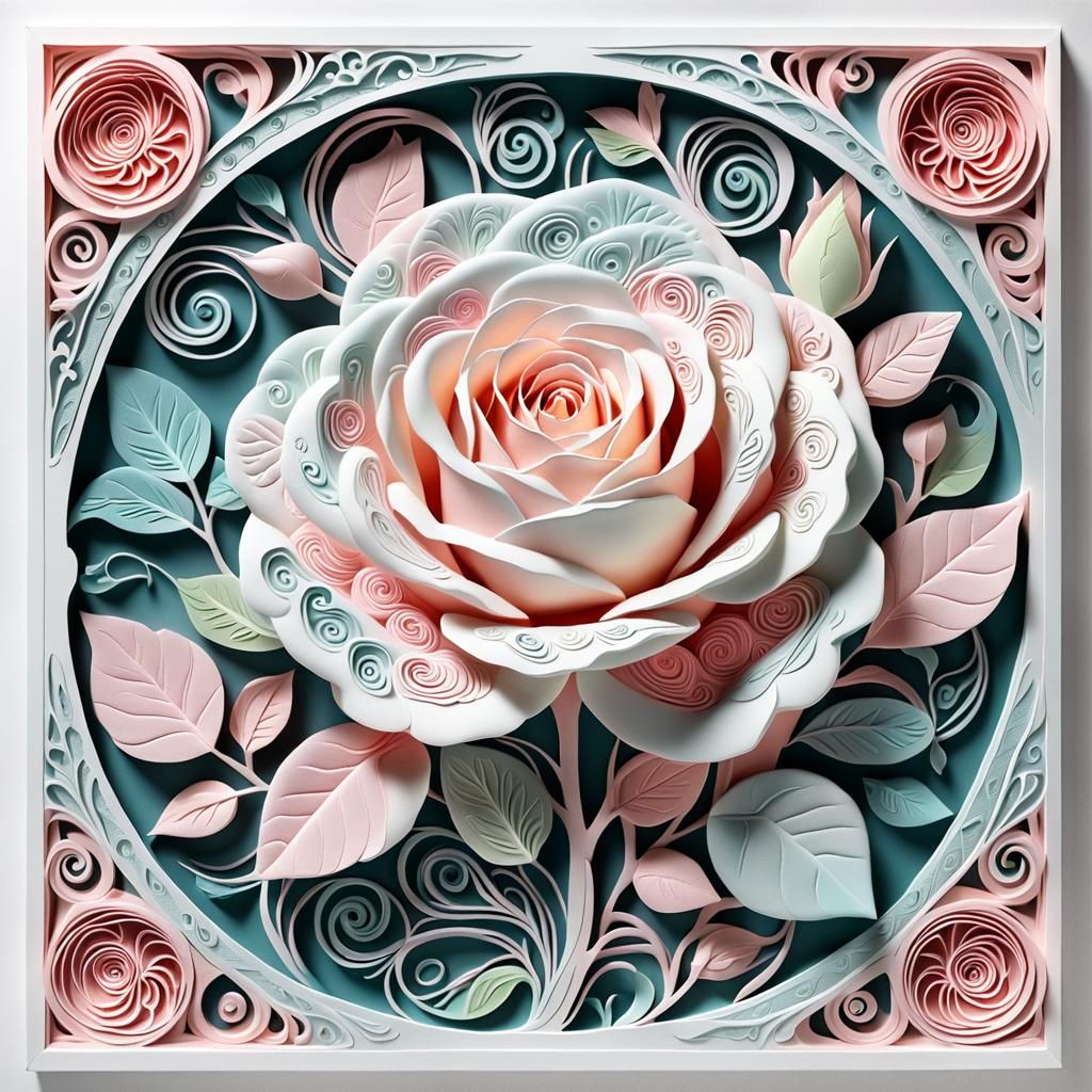 Paper Carving Rose - AI Generated Artwork - NightCafe Creator