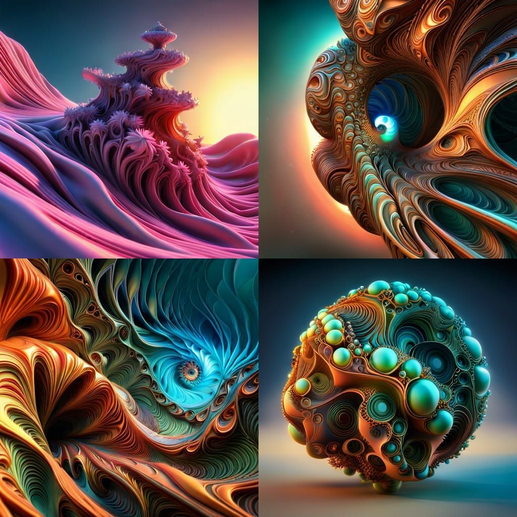 "Nova fractals: Create 3D Sculptures using these Fractals mandelbulb mandelbrot 8K 3D iridescent ...