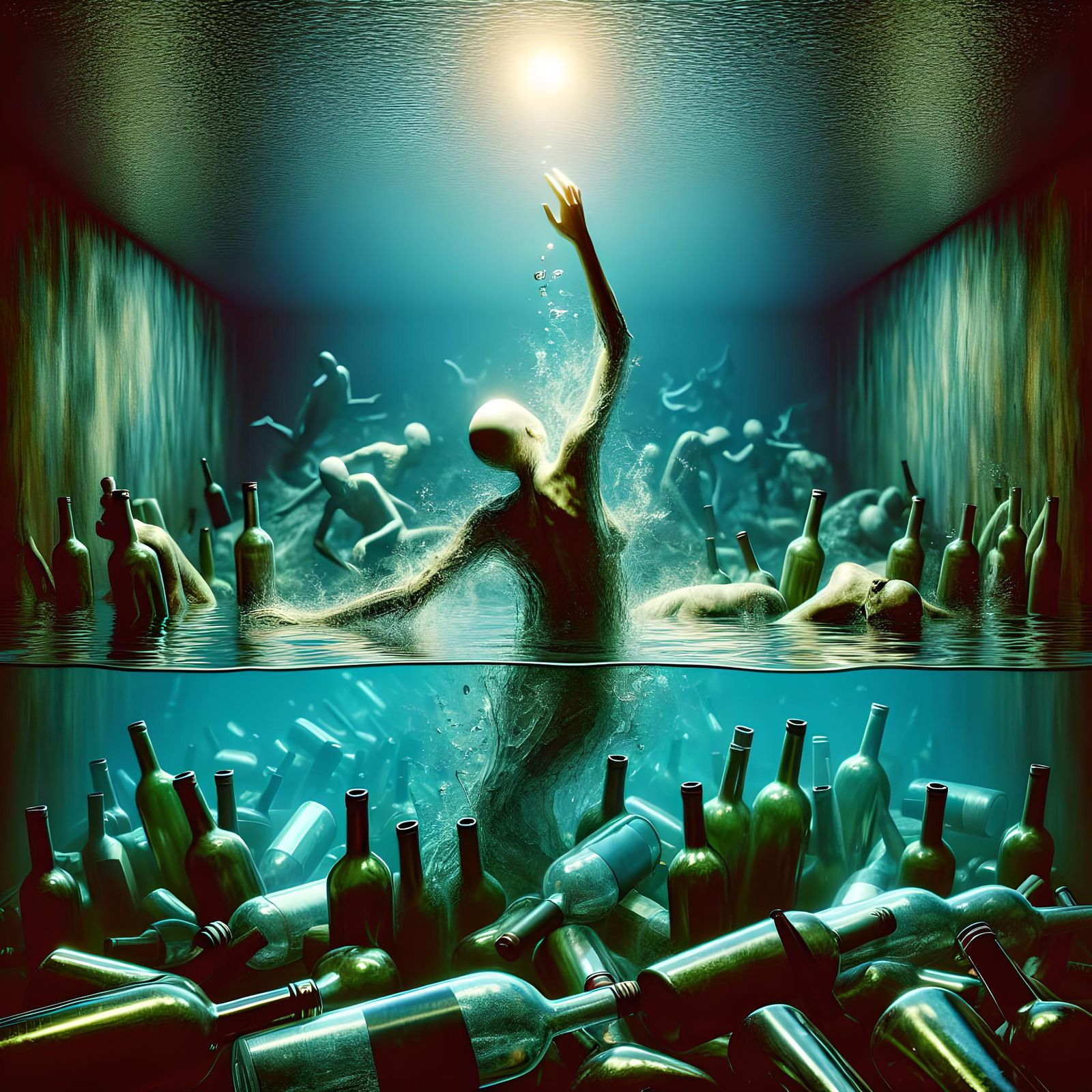 Drowning in despair - AI Generated Artwork - NightCafe Creator