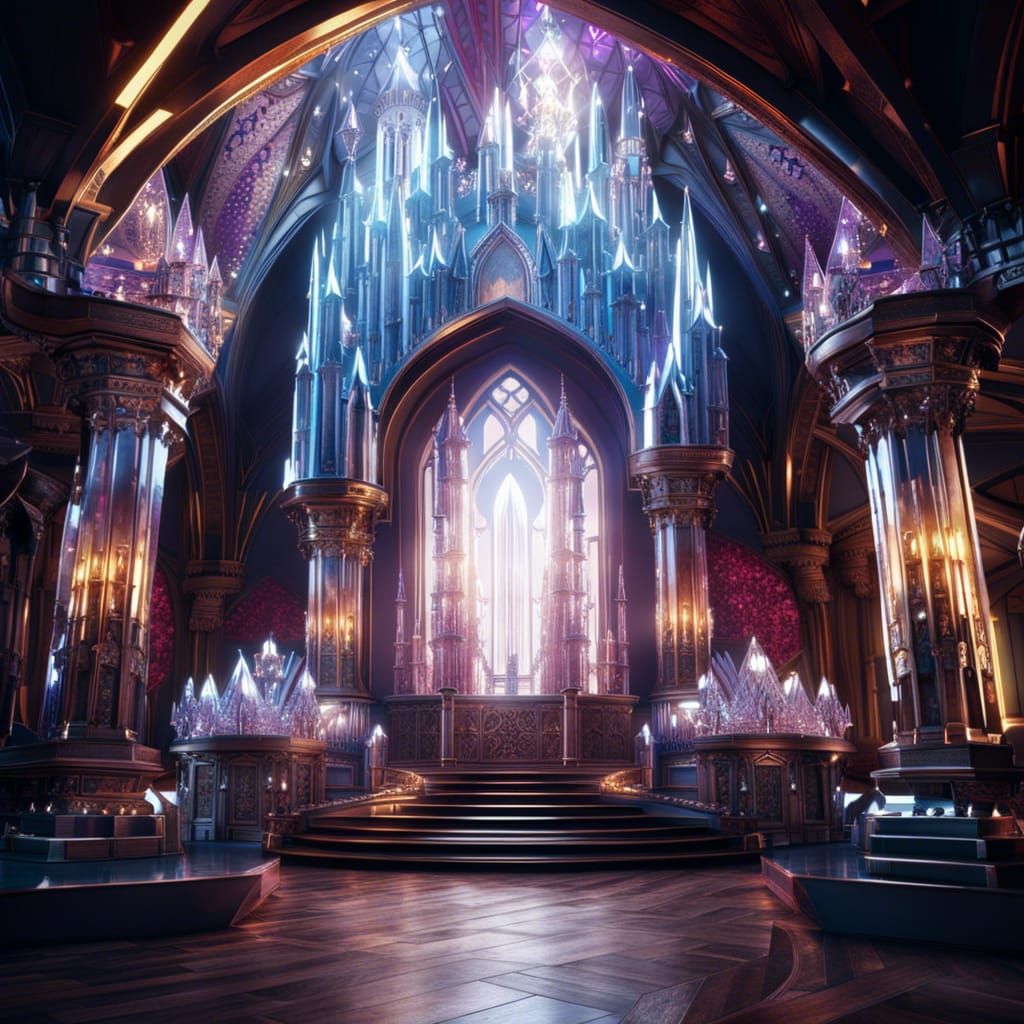 crystal castle interior - AI Generated Artwork - NightCafe Creator