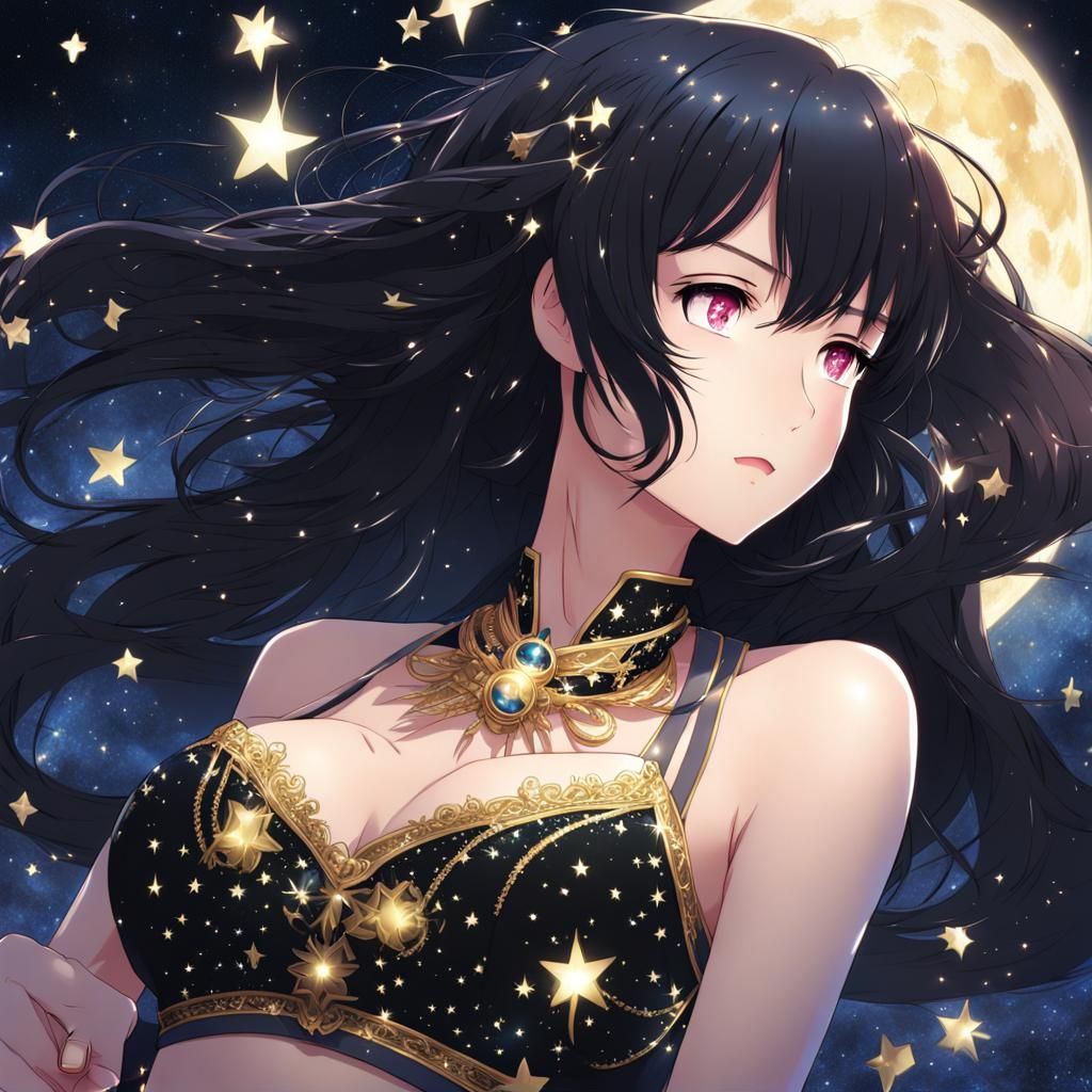 Moon with stars - AI Generated Artwork - NightCafe Creator