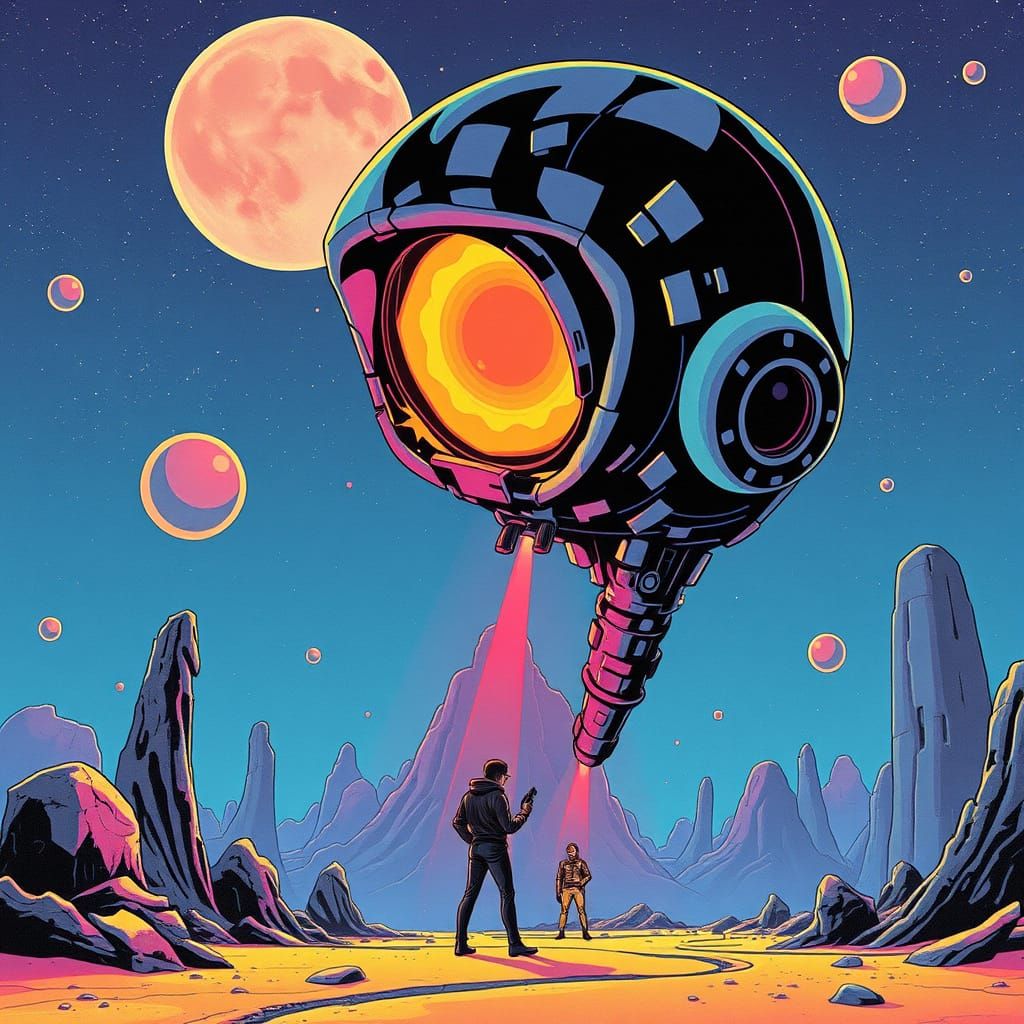 Retrofuturistic Dreamscape of Alien Worlds - AI Art