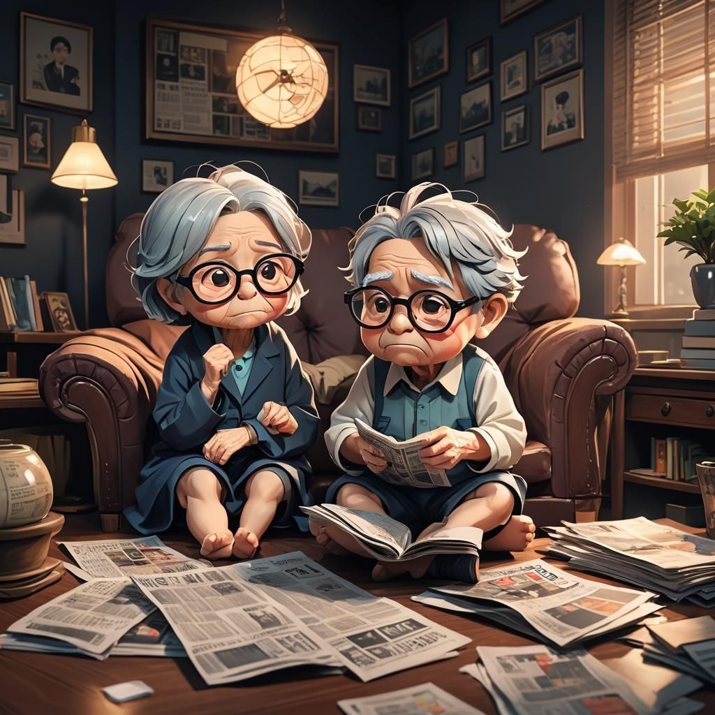 chibi old couple - AI Generated Artwork - NightCafe Creator