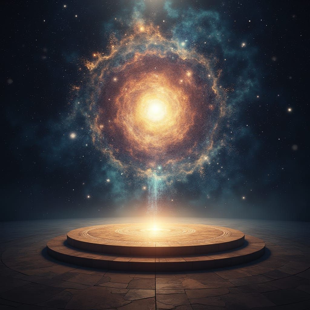 Ethereal Realms: Cosmic Mirror Reflecting Consciou... - AI Art