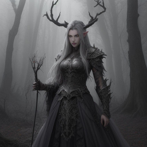 Beautiful Evil elves - Ethereal Dark Elves in Mystical Fores...