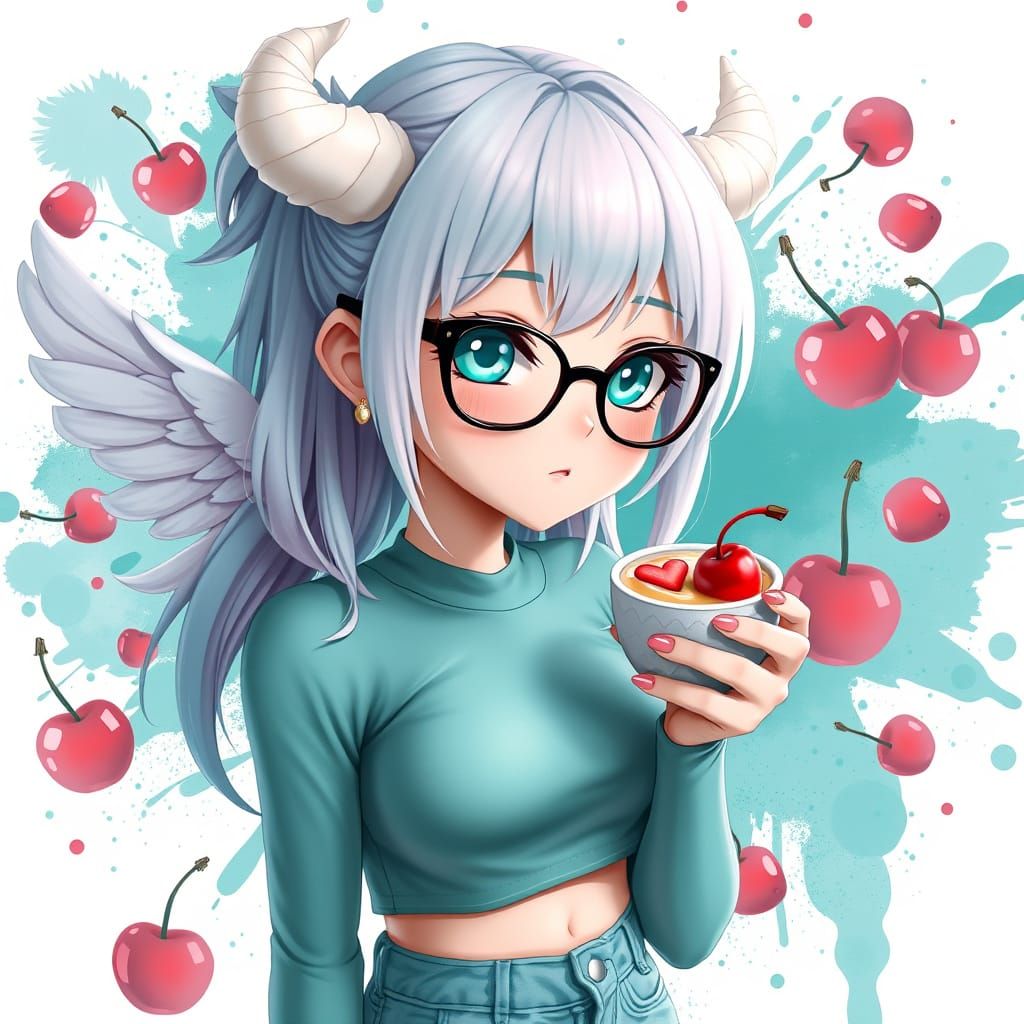 Pretty latte with a cherry and my fav colour on top?