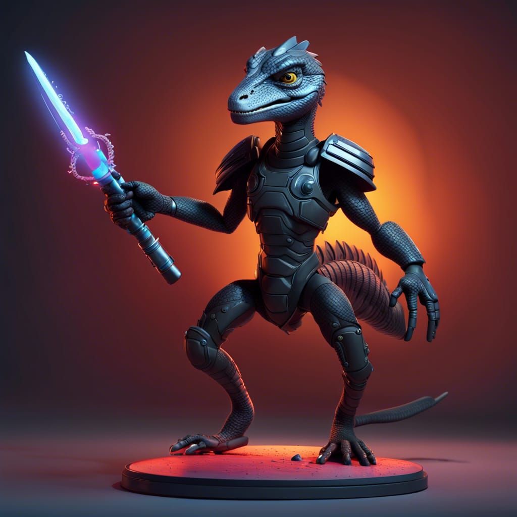 hybrid between velociraptor without feathers and a human in humanoid ...