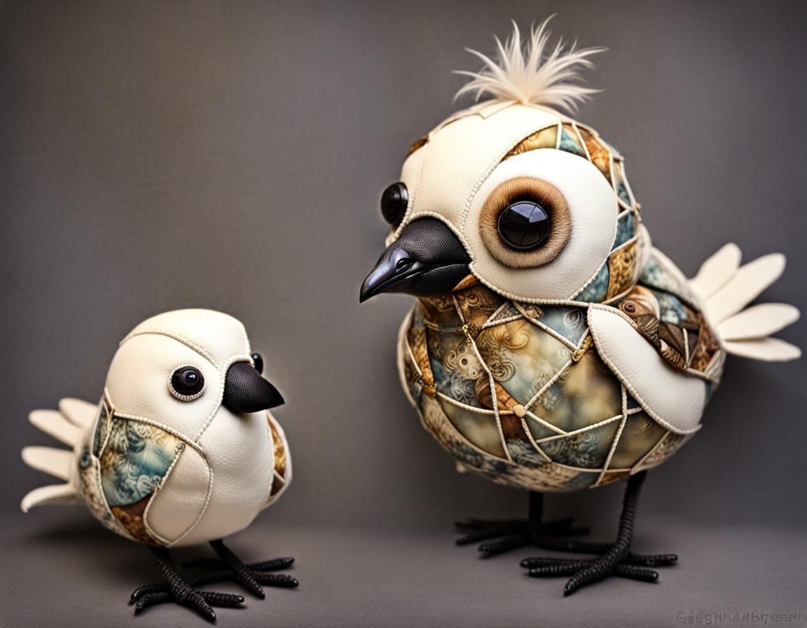 nesting grumpy bubbass bird patchworknesting by plushie artist ...